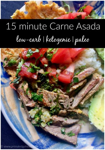 15 minute Carne Asada with Cauliflower Rice