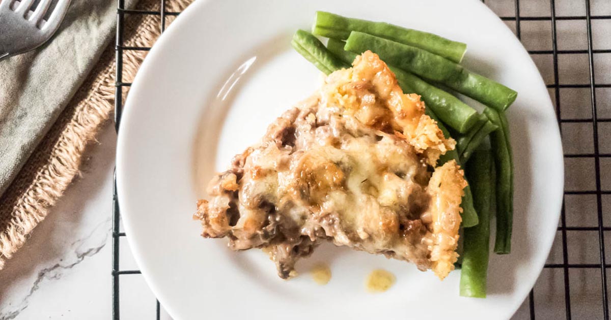 Cheesy Keto Meat Pie with Coconut Flour Crust