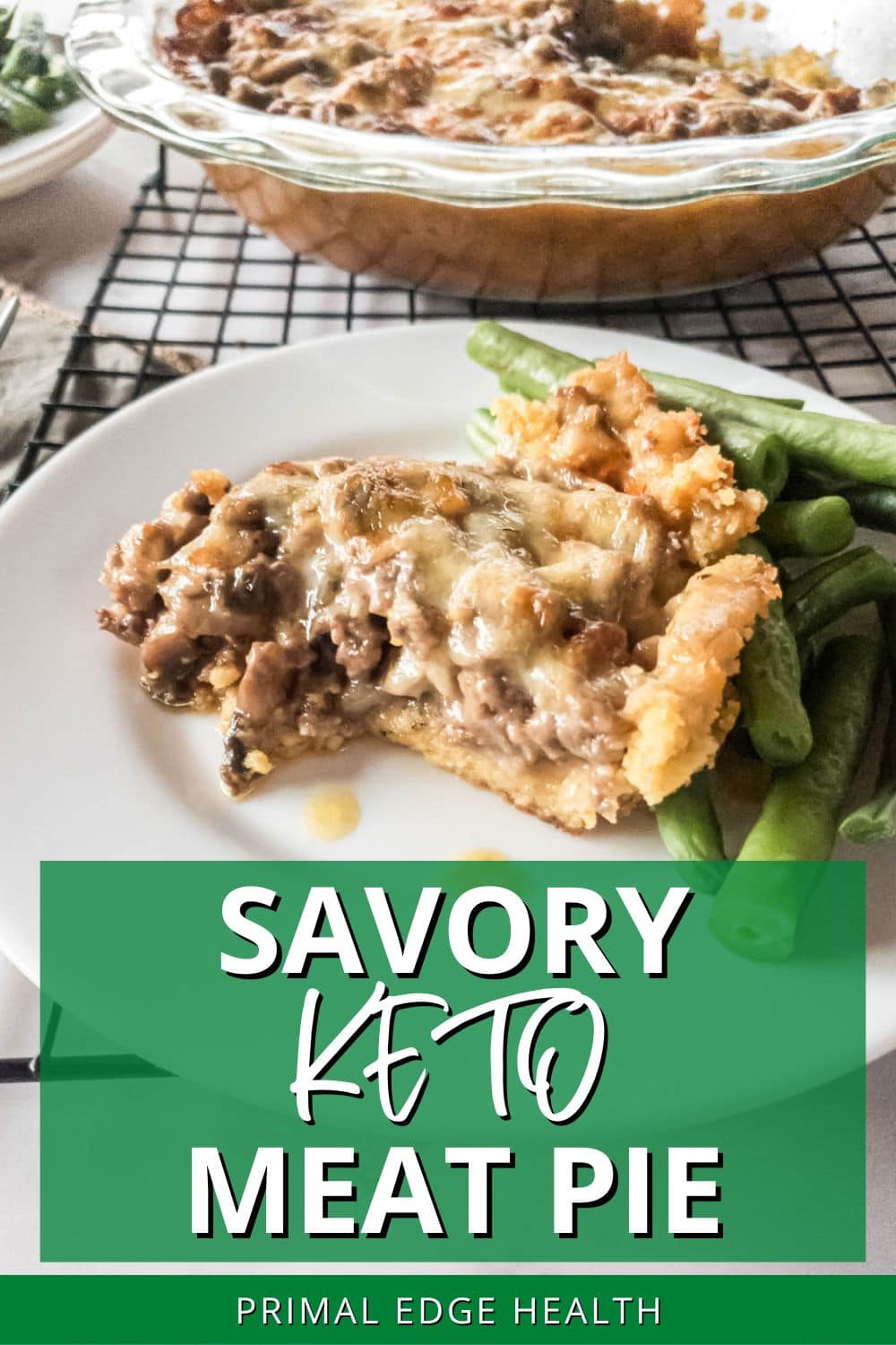 Cheesy Keto Meat Pie with Coconut Flour Crust