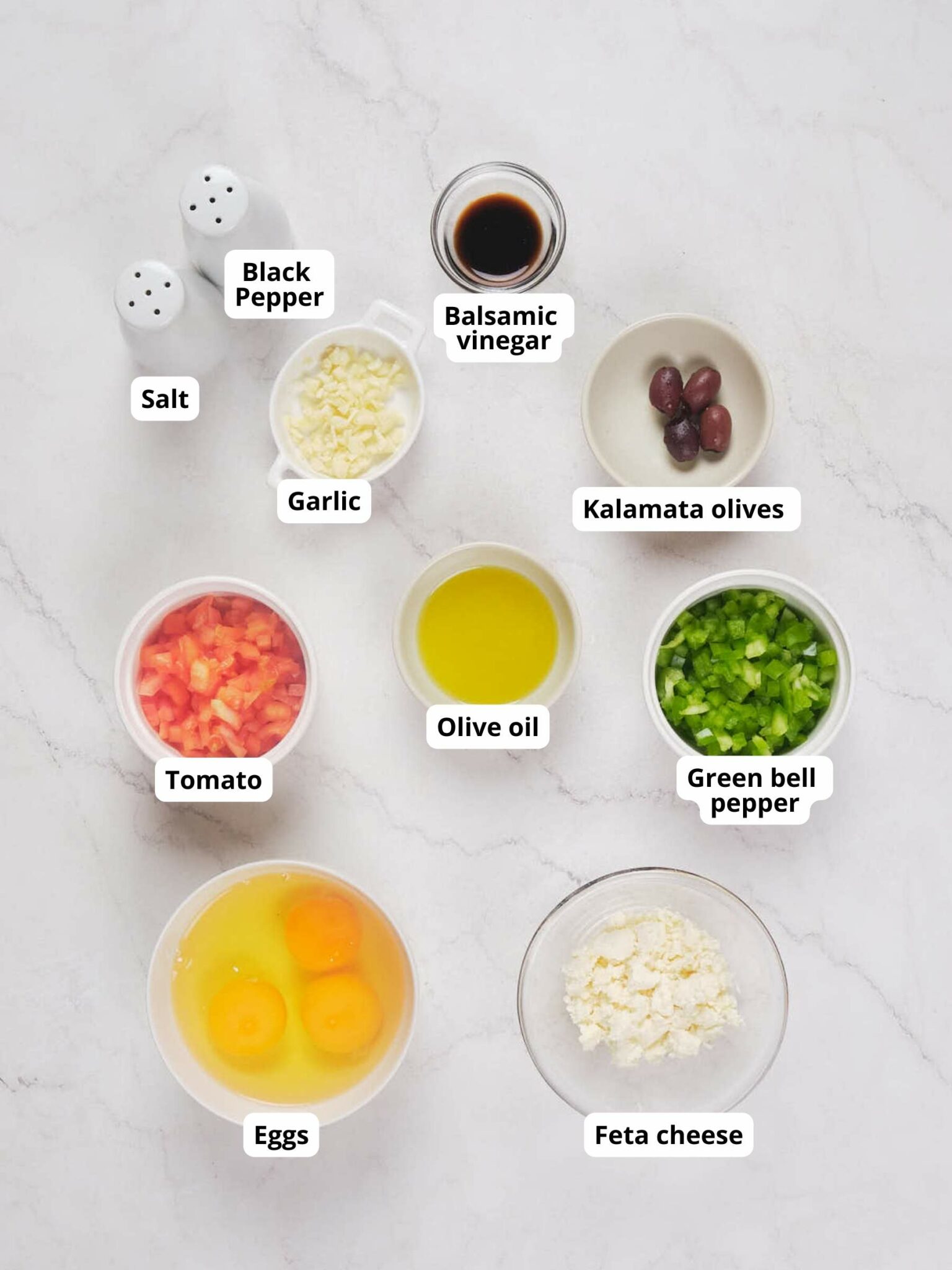 15-Minute Mediterranean Omelet with Feta Cheese Recipe